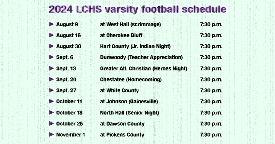 Lumpkin football unveils 2024 schedule | The Dahlonega Nugget ...